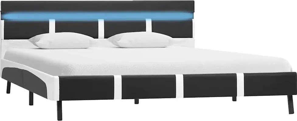 Rám postele s LED světlem šedý umělá kůže 120 x 200 cm 280308