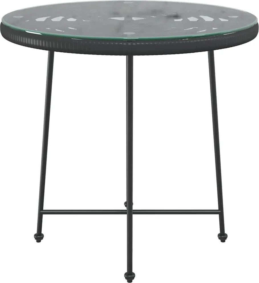 Jídelní stůl černý Ø 80 cm tvrzené sklo a ocel 319437