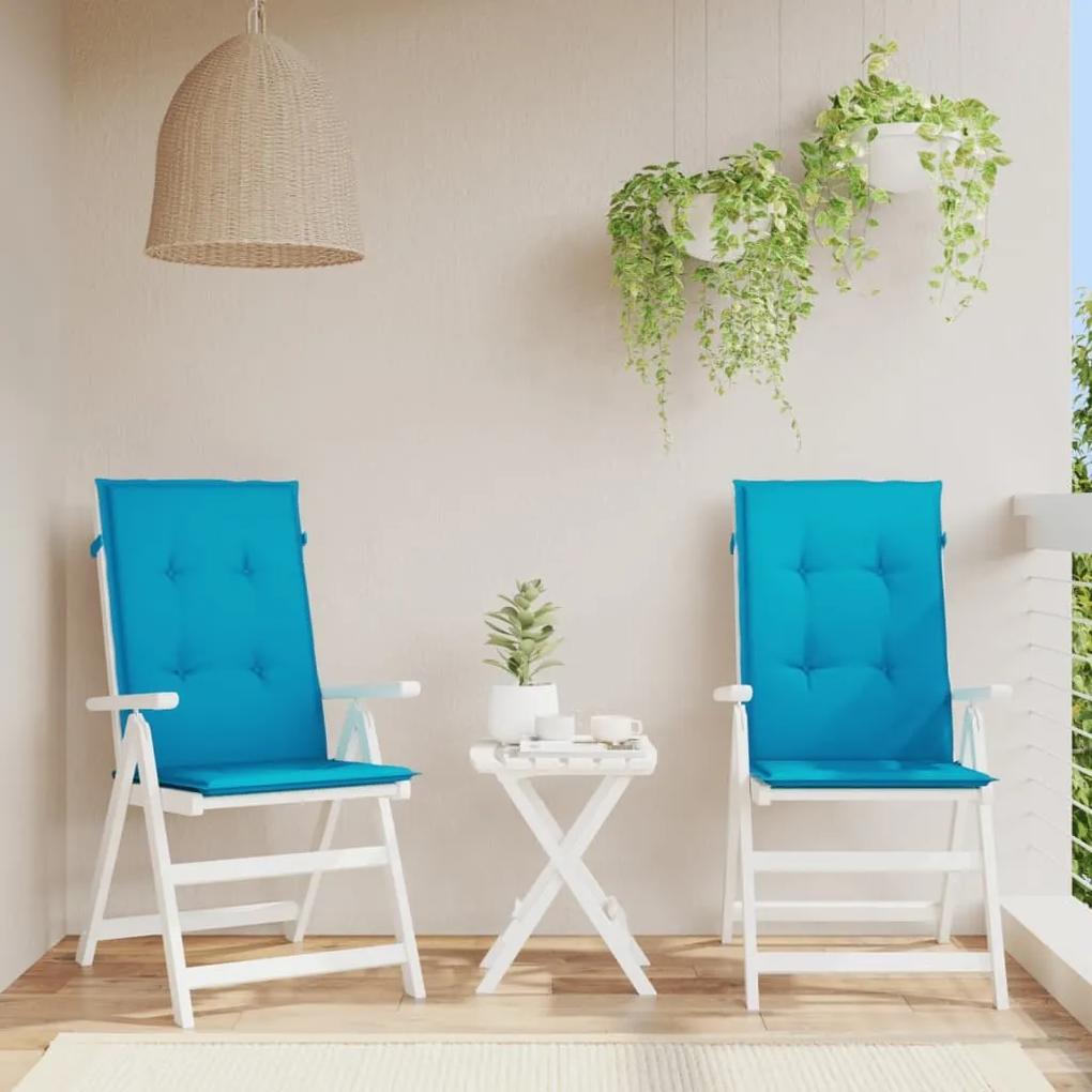 vidaXL Podušky na židli vysoké opěradlo 2 ks 120x50x3 cm textil [361268] Barva: Modrá