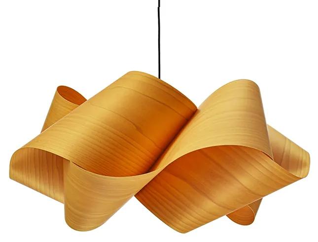 Designové svítidlo z dřevěné dýhy Swirl  Designové svítidlo z dřevěné dýhy Swirl Barva rozety: Černá, Dekor: Žlutý, Průměr a výška: ø 540 mm x 250 mm