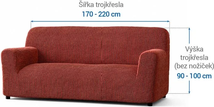 Bielastické potahy COSTINA měděná dvojkřeslo (š. 120 - 160 cm)
