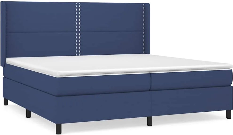 Box spring postel s matrací modrá 200x200 cm textil 3131383