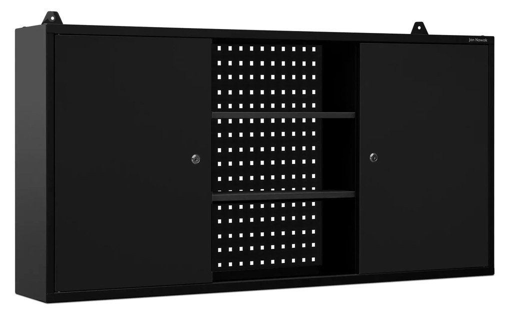 Závěsná skříňka na nářadí BEN, 1200 x 600 x 200 mm, All Black: černá