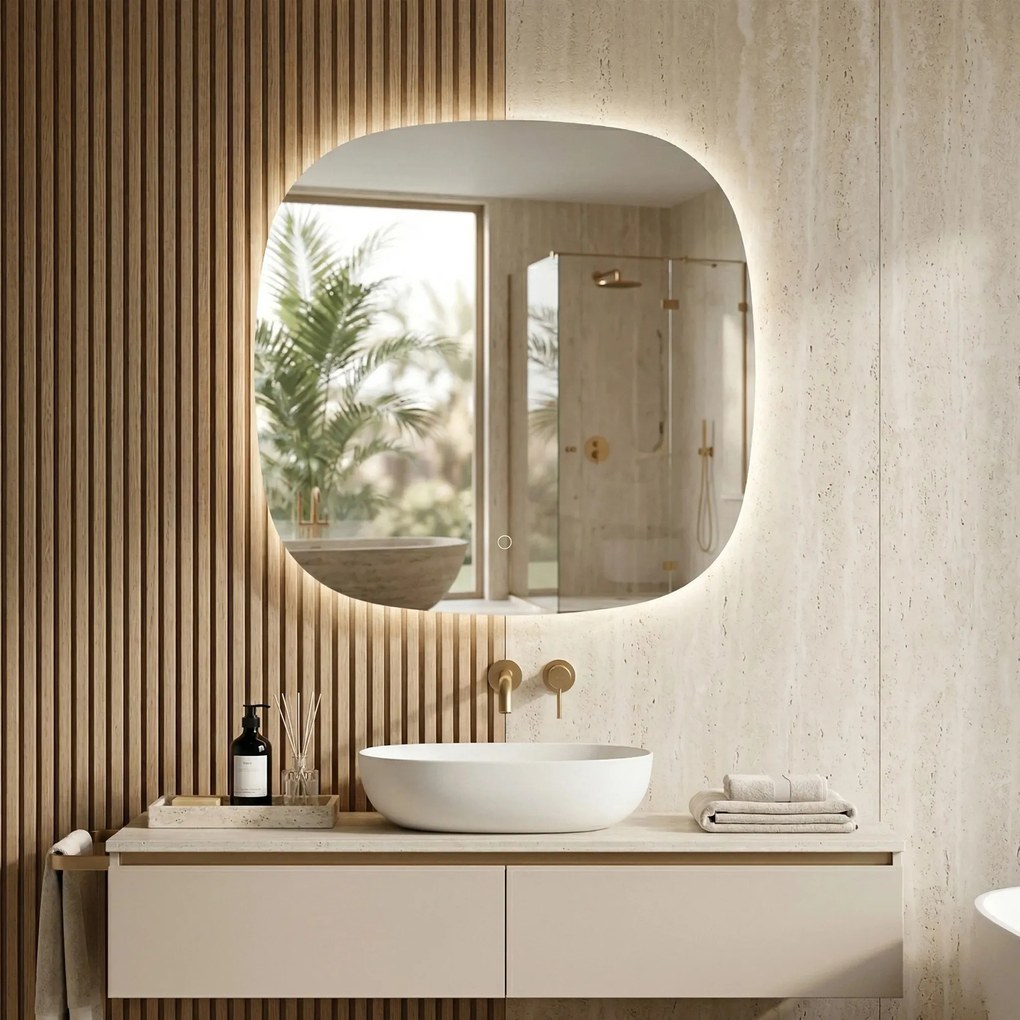 Tutumi Zrcadlo 70x70 cm s regulovatelným LED osvětlením HOM-01519