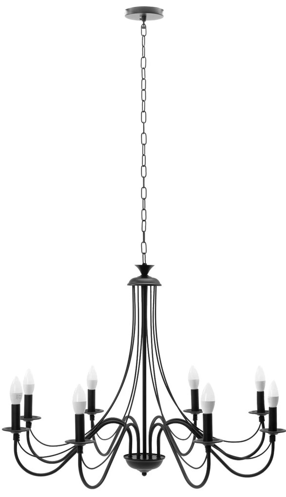 Toolight - Závěsné svítidlo 8xE14 60W APP210-3CPR, černá, OSW-08147