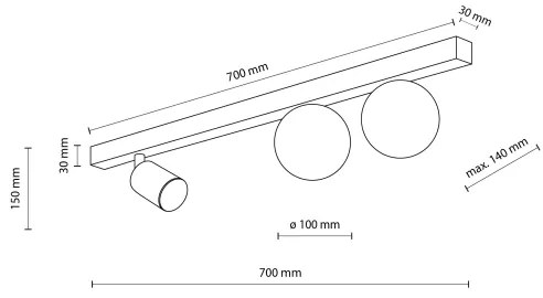 Bodové svítidlo VOX 2xG9/8W/230V + 1xGU10/10W černá