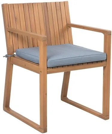 Dřevěná zahradní židle s modrým polštářem SASSARI