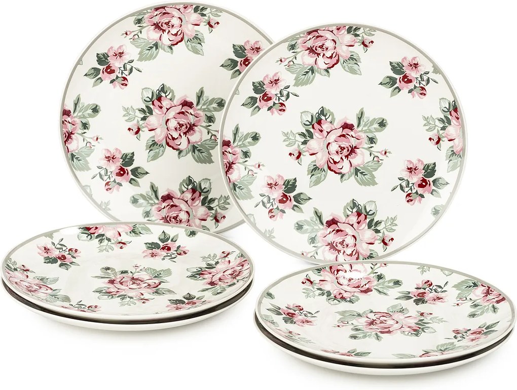Altom 6dílná sada dezertních talířů Paris Rose, 20 cm, bílá