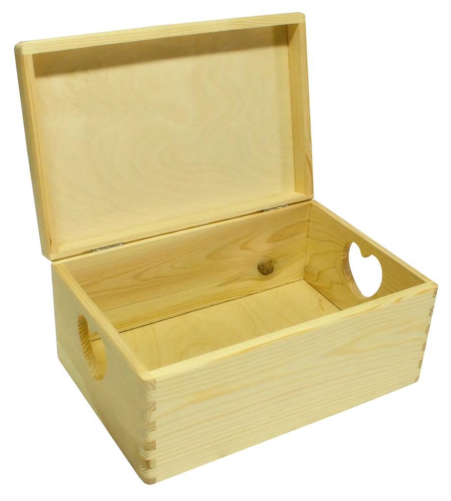 Dřevěná krabice organizér ze srdcem 30x20 | BIANO