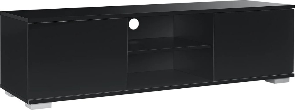 [en.casa] Skříňka pod TV AASB-7004 - 120x34,5x40 cm - černá lesklá