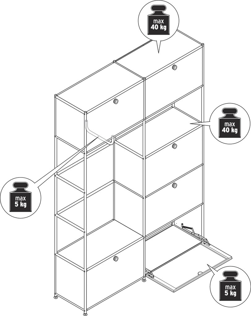 Tchibo - Kovová skříň CN3 - barva: černá
