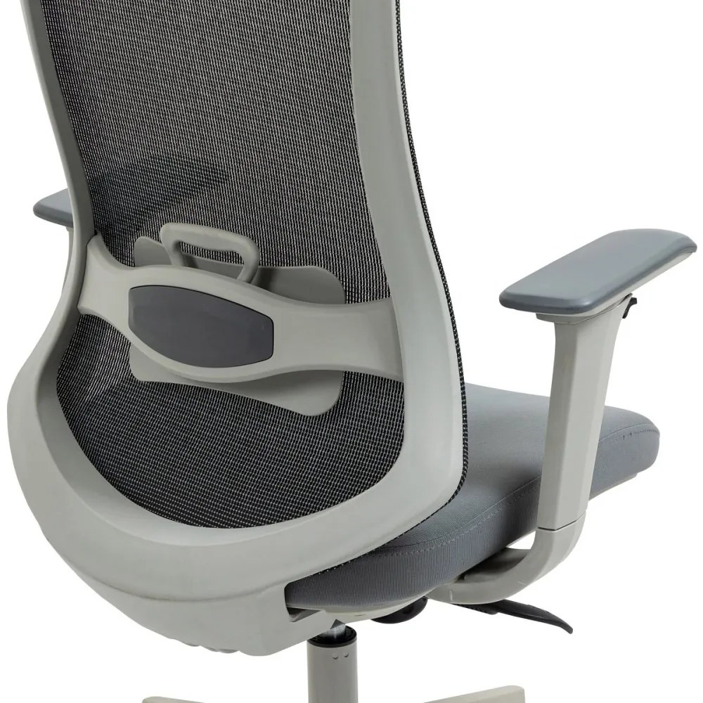 Kancelářská ergonomická židle BULMA — síť / látka, šedá