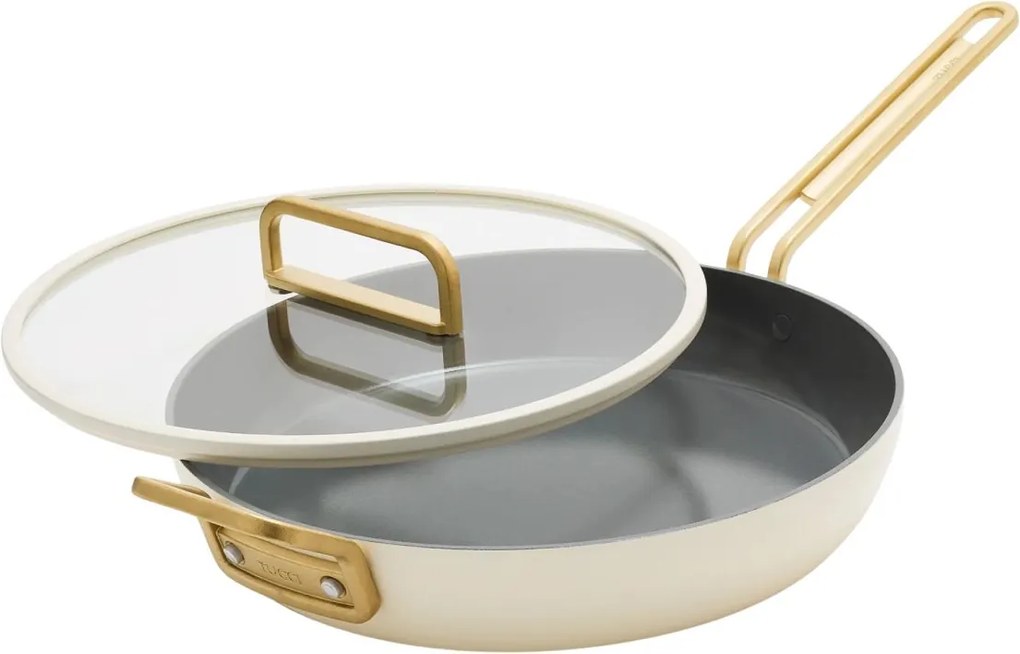 GreenPan Nepřilnavá keramická pánev s poklicí, Stanley Tucci, Ø 30 cm, krémová CC007802-004
