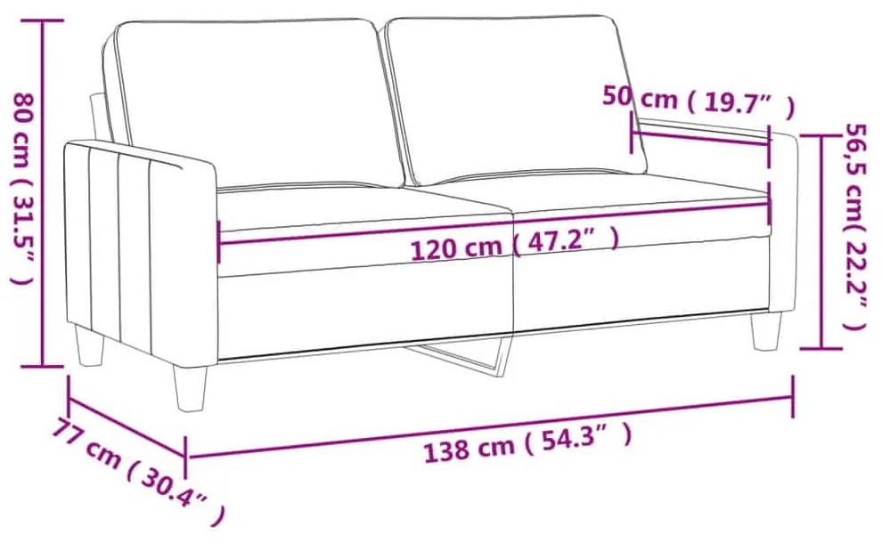 Petromila 2místná pohovka krémová 120 cm umělá kůže