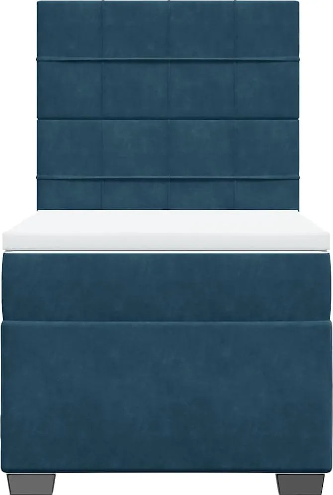 Box spring postel s matrací modrá 80 x 200 cm samet 3293066