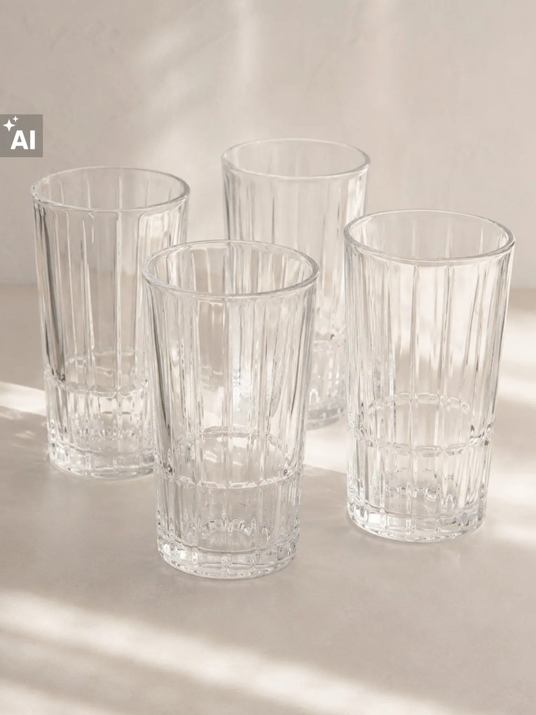 Sinsay - Sklenice s reliéfním vzorem 4 pack - clear