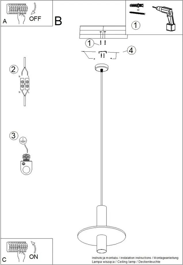 Žluté/béžové kovové závěsné svítidlo ø 30 cm Olisa – Sollux