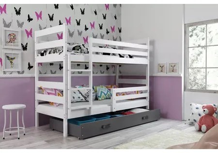 Dětská patrová postel ERYK 90x200 cm - bílá Bílá