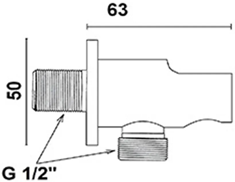Reitano Rubinetteria Držák sprchy kulatý, pevný, s vyústěním, bronz 981M6