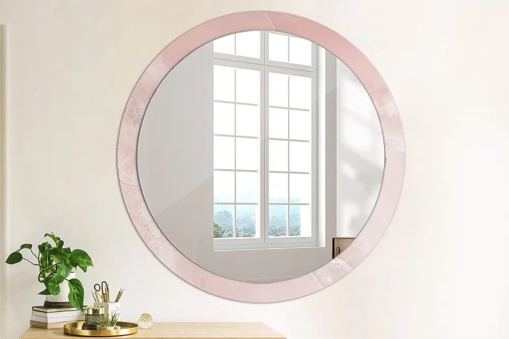 Kulaté dekorativní zrcadlo Růžový kámen fi 100 cm