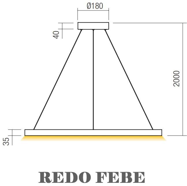 Černé LED kruhové světlo Redo FEBE 01-2873/ LED 50W