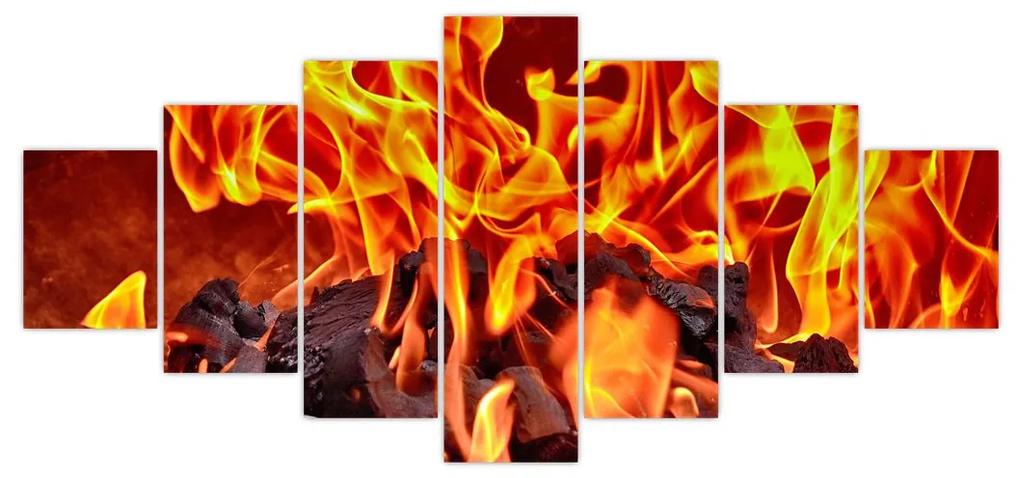 Obraz hořících uhlíků (210x100 cm)