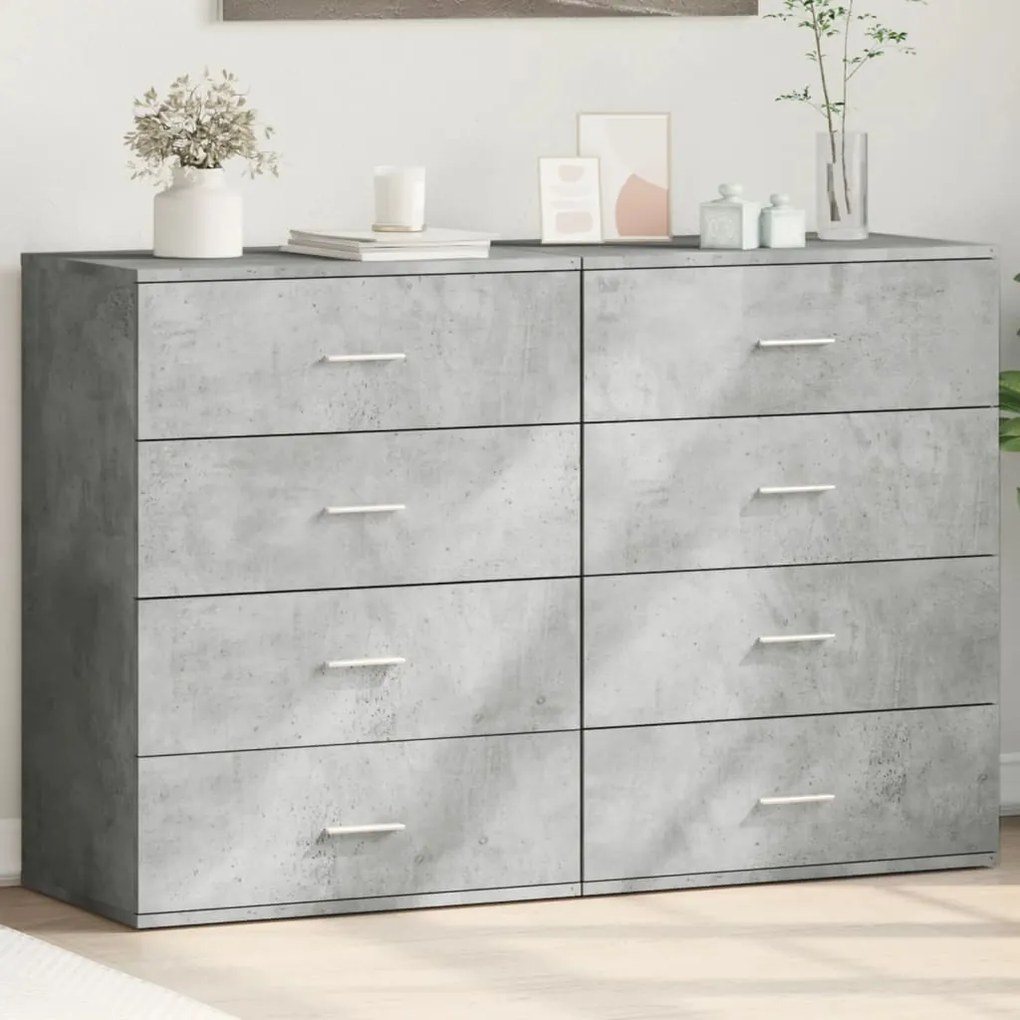 Příborníky 2 ks betonově šedé 60 x 39 x 80 cm kompozitní dřevo 3276626