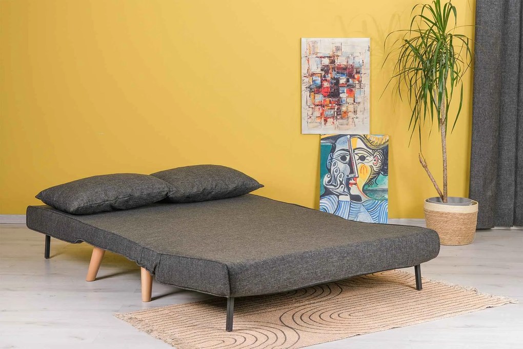 Designová rozkládací pohovka Felicitas 120 cm tmavě šedá
