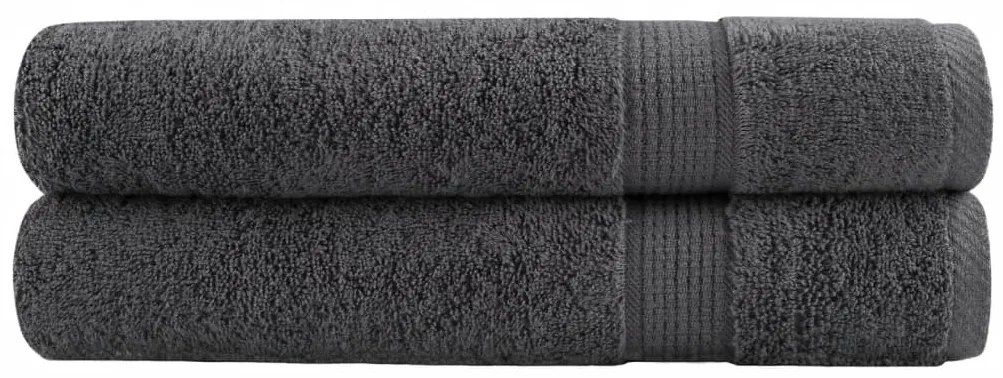 Prémiové saunové osušky SOLUND 2 ks antracitové 80x200 cm 600 g/m² 137168