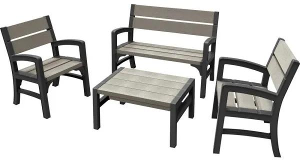 Set nábytku Keter Montero (WLF) bench set - 2x křeslo + lavice+ stůl