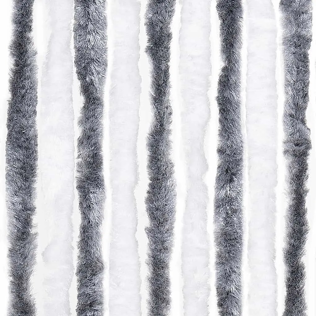 Závěs proti hmyzu šedý a bílý 100 x 220 cm Chenille 241225