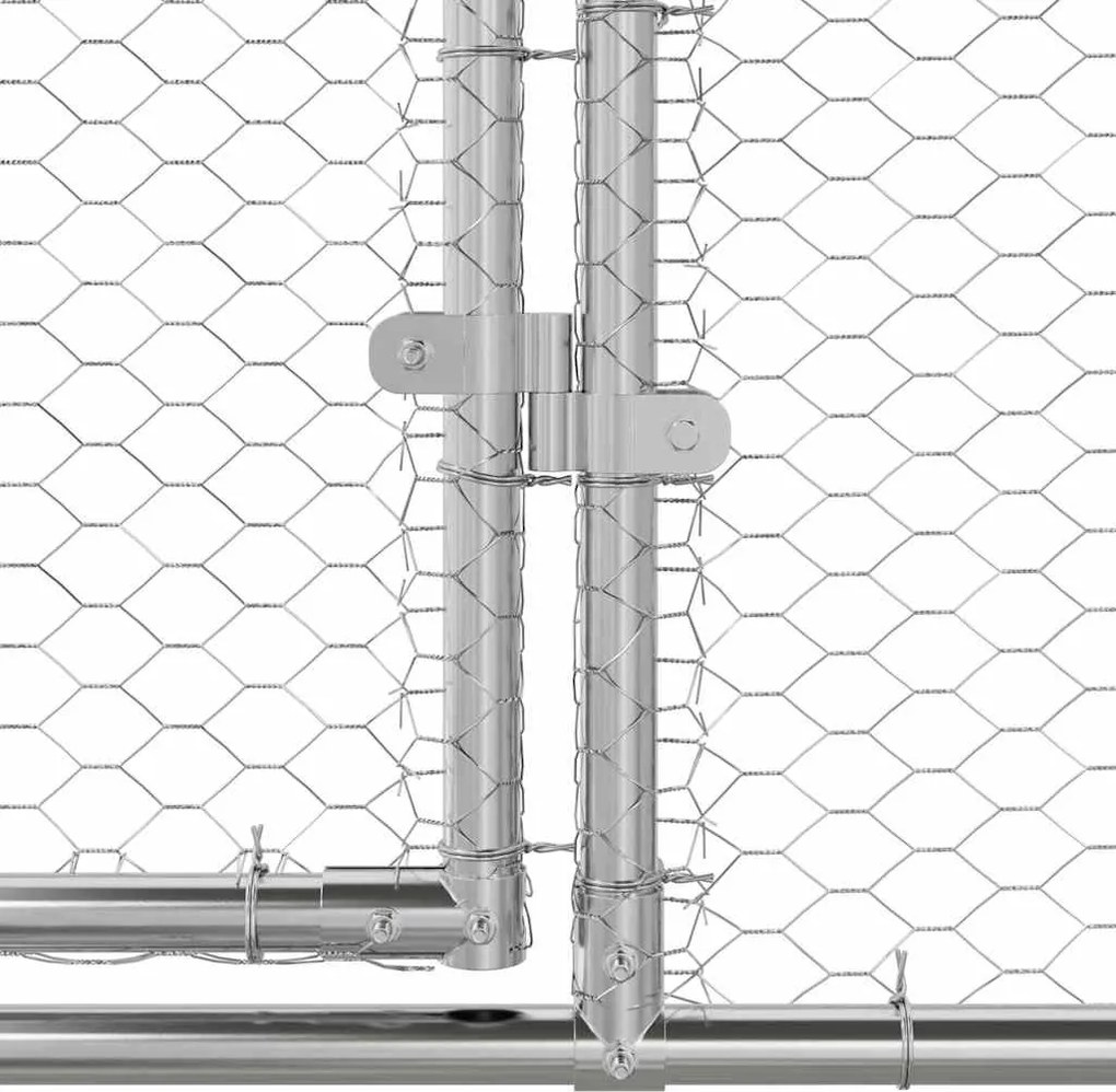 Klec na kuřata 4 ks Stříbrná 800 x 200 x 200 cm Ocel a PE 3368324
