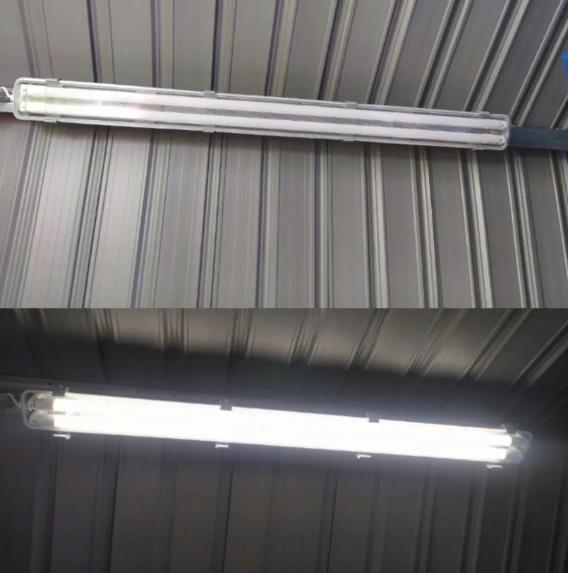 Sada 4× hermetické LED svítidlo 120 cm + LED trubice do garáže