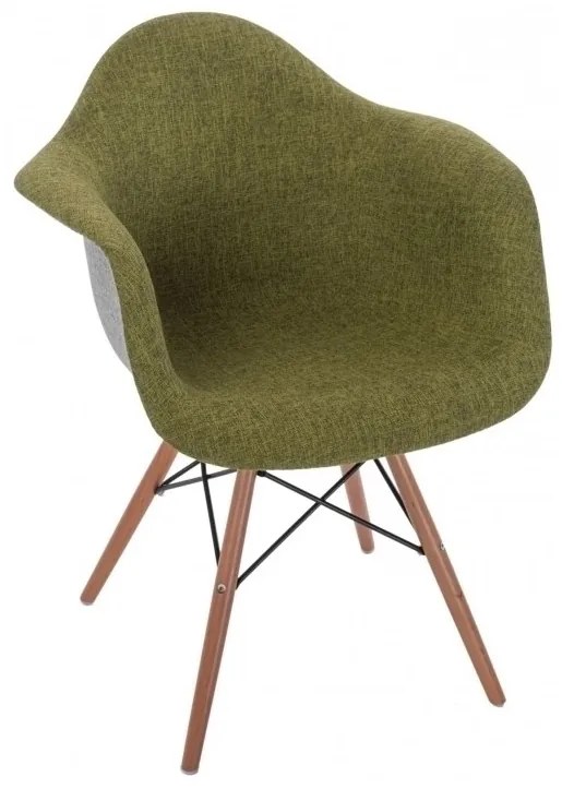 Designová židle DAW čalouněná, zelená/šedá