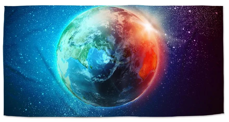 Ručník SABLIO - Země ve vesmíru 50x100 cm
