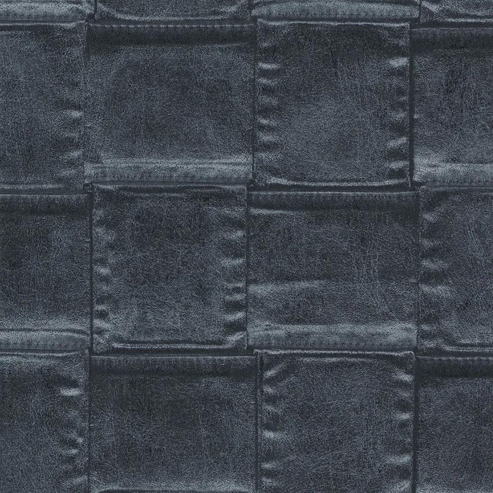 Luxusní vliesová tapeta na zeď imitace tmavě modré kůže 64812, Materea, Limonta