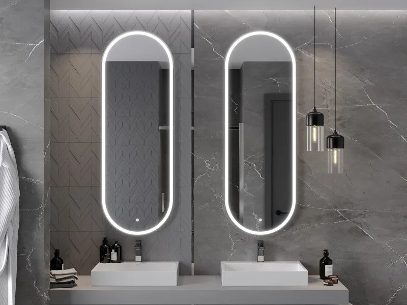 Mexen Bono, LED koupelnové zrcadlo s podsvícením 55 x 155 cm, 6000K, ochrana proti zamlžování, 9816-055-155-611-00