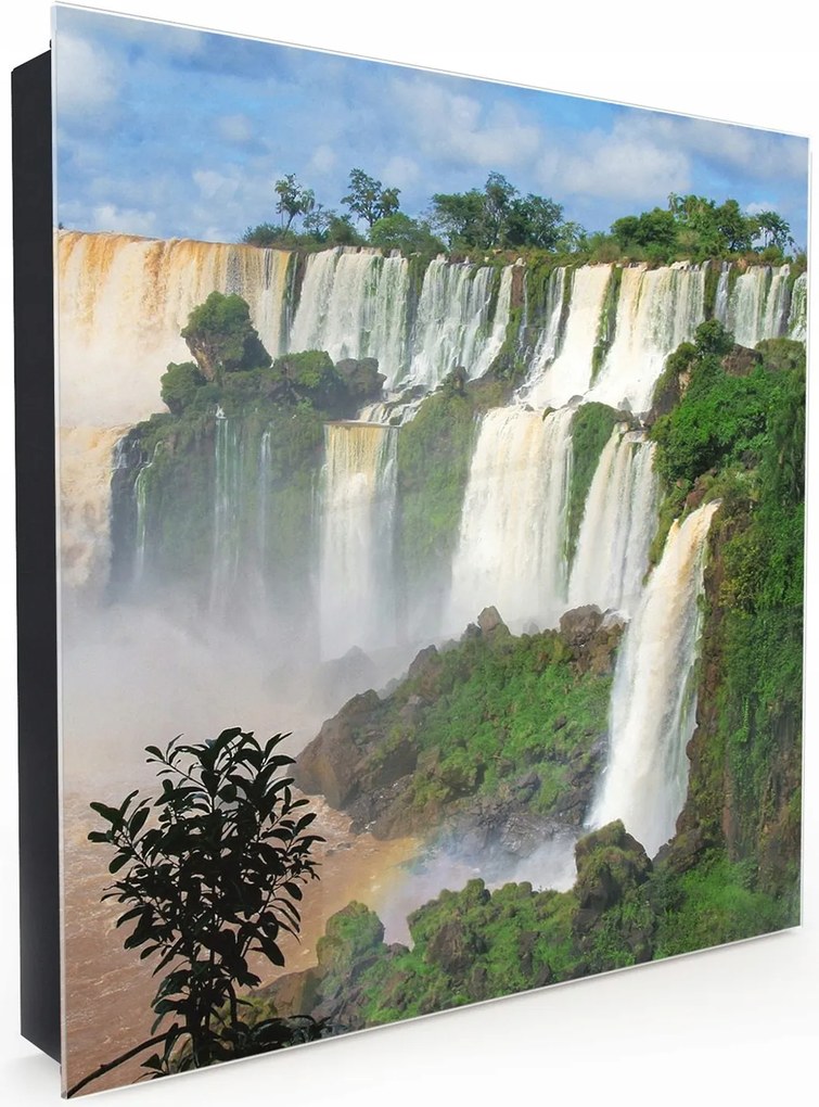 kovová schránka na 50 klíčů s grafikou na skle