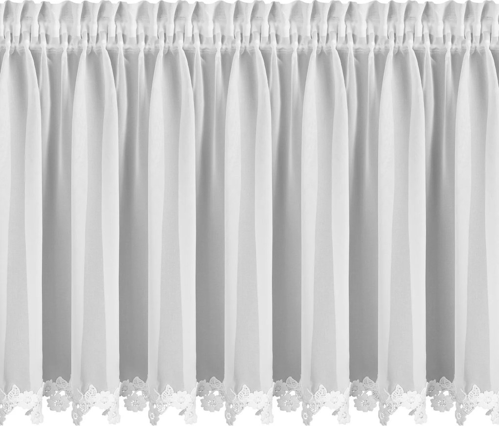 KRÁTKÁ ZÁCLONA NA PÁSCE LILI 150X60 CM BÍLÁ
