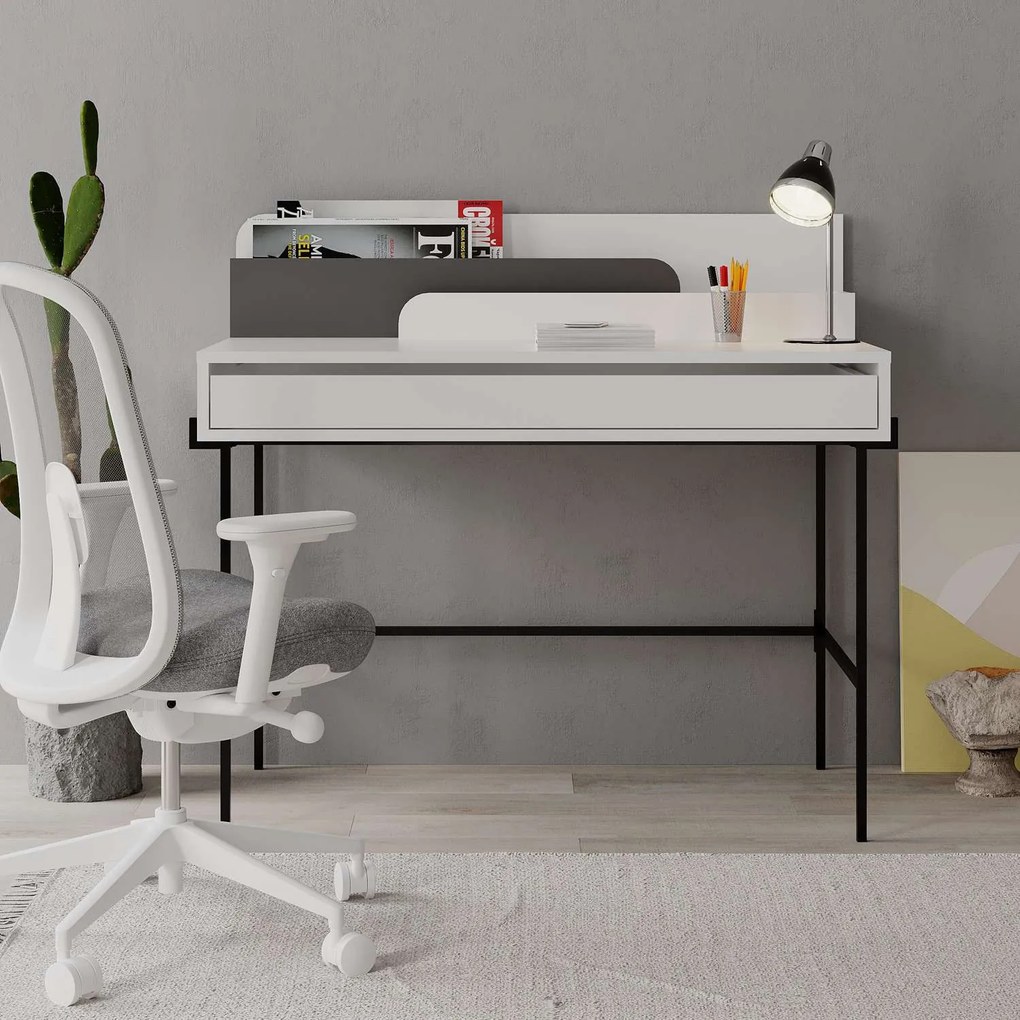 Kalune design Psací stůl LEILA bílo-šedý 793ELG3808
