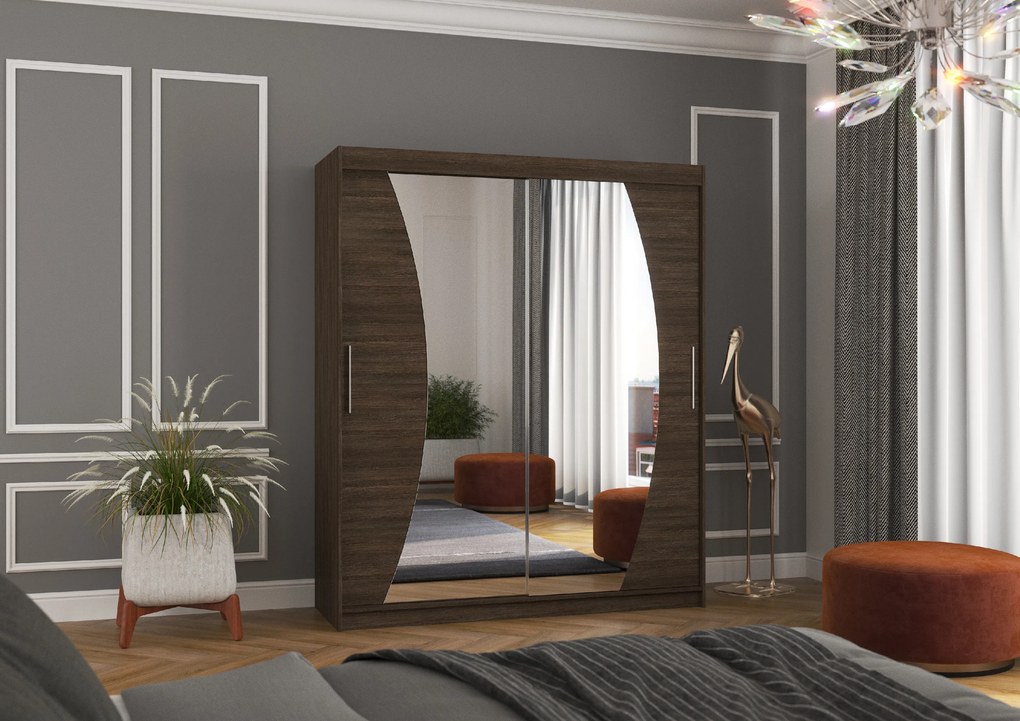 ADRK Furniture Posuvná skříň s zrcadlem DOLORES 180 ADRK-SW-DOL-CH-180