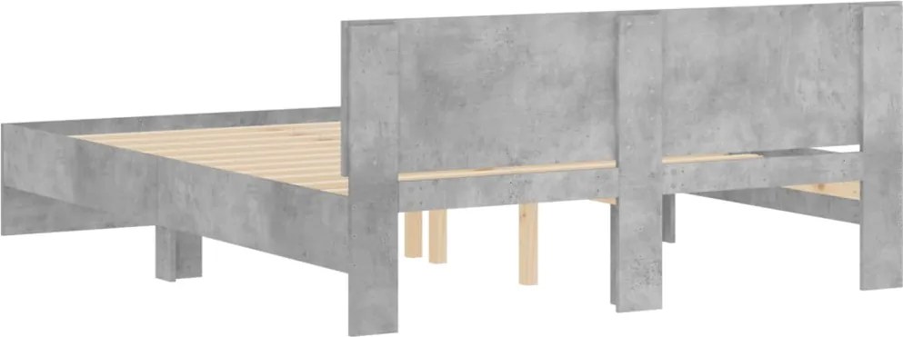 Rám postele s čelem betonově šedý 150 x 200 cm 3207479