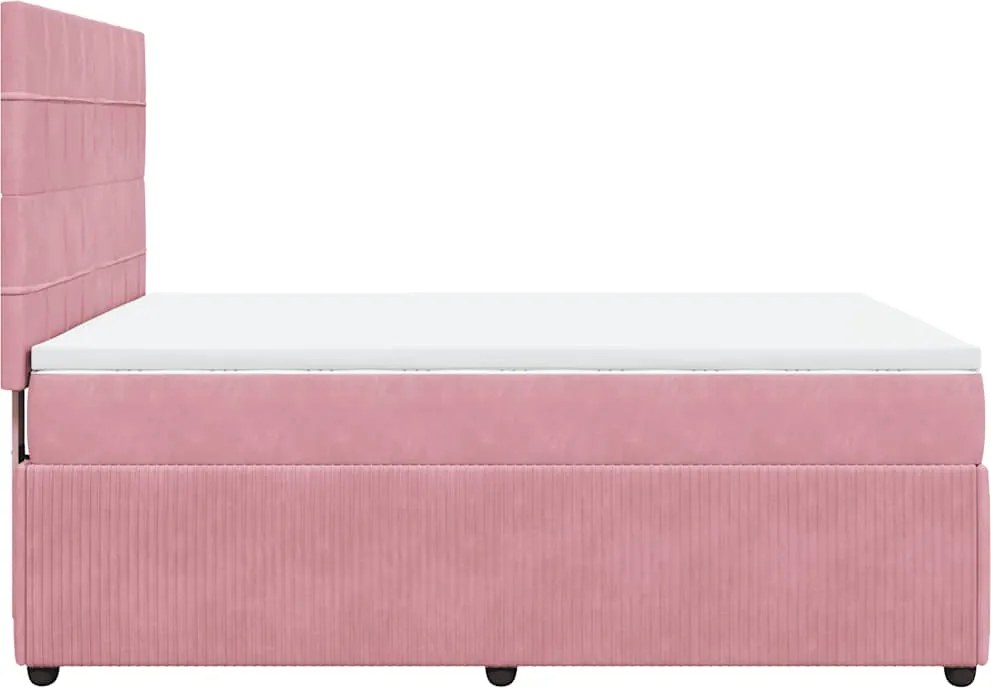 Box spring postel s matrací růžová 140x200 cm samet 3294663