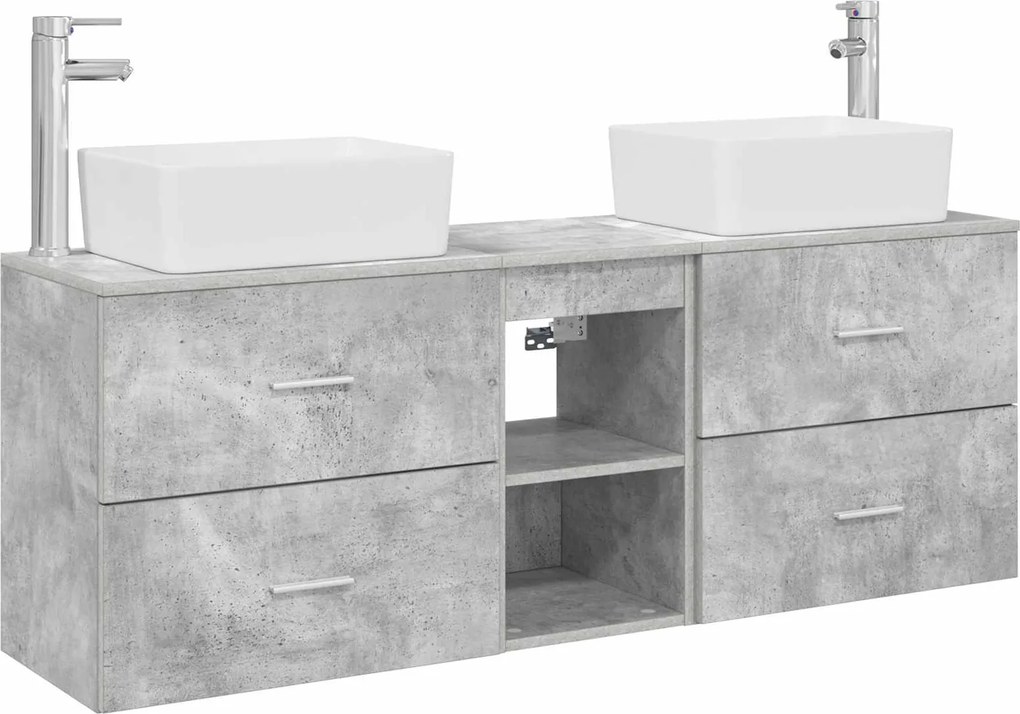 Sada koupelnových skříněk 3 ks Betonově šedá 53 x 34,5 x 63 cm 3405854