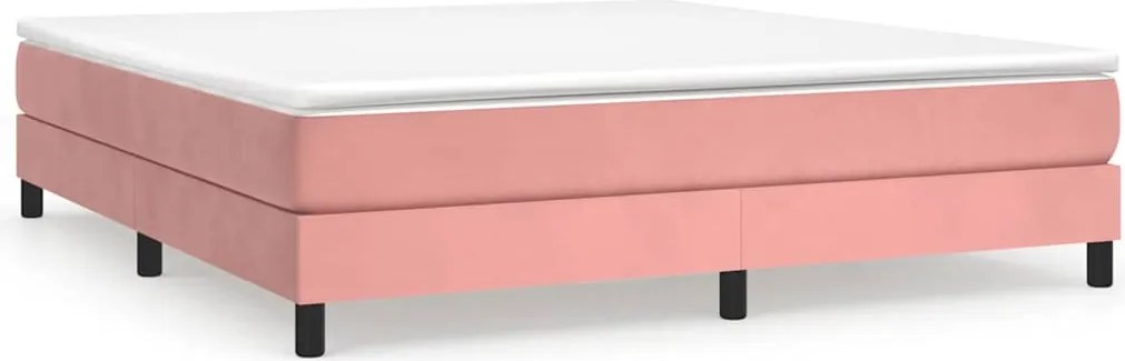 Rám postele s boxspringem růžový 180 x 200 cm samet 3120789