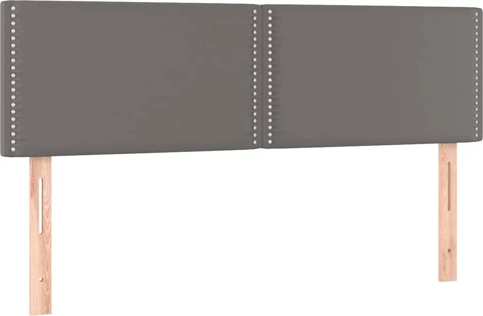 Box spring postel s matrací a LED šedá 140x190 cm umělá kůže 3134163