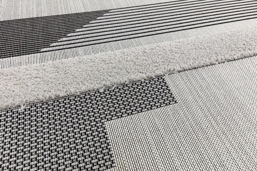 Tribeca Design Kusový koberec Mola Black/Grey Geometric Rozměry: 160x230 cm