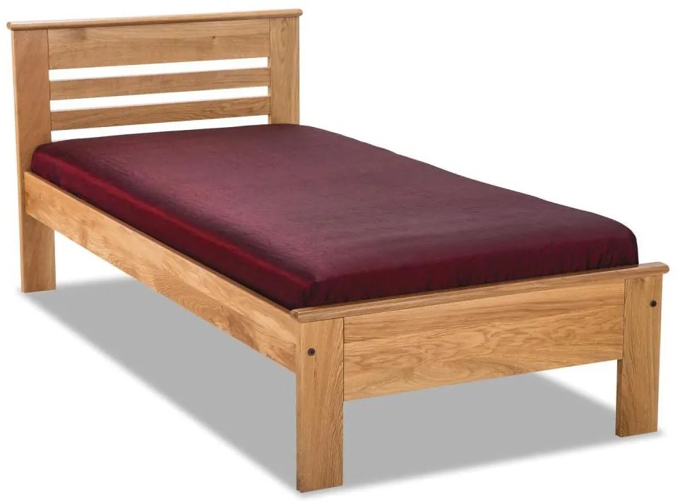 Krajča Jednolůžková postel z masivu Aneta 100 x 200 cm Povrchová úprava: Moca, Druh dřeva: Buk