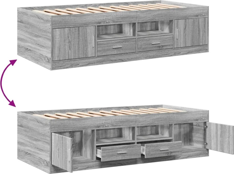 Válenda se zásuvkami bez matrace dub sonoma 90 x 190 cm 3280256