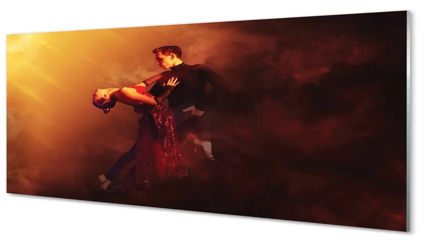 akrylový obraz Lidé tančí v dešti kouř 120x60 cm